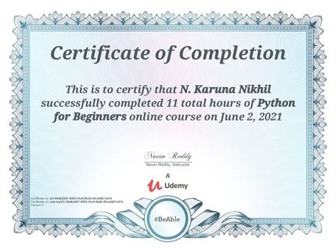 Karuna Nikhil Nidigatla On Linkedin I Have Completed This Course Python For Beginners Under