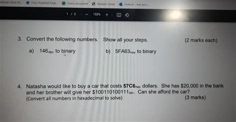solved 1 evaluate the following signed binary numbers show