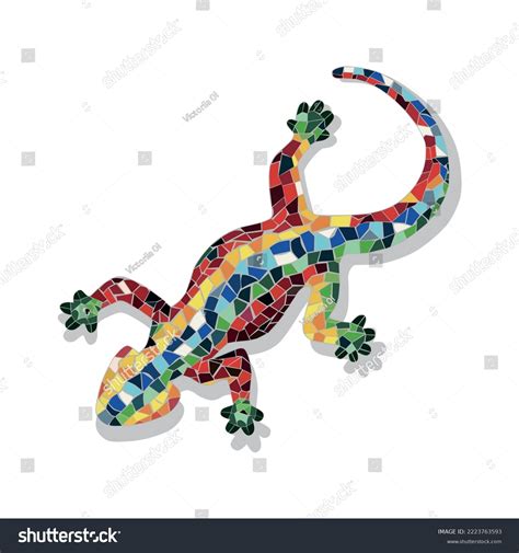 Beautiful Colorful Lizard Vector Illustration Stock Vector Royalty