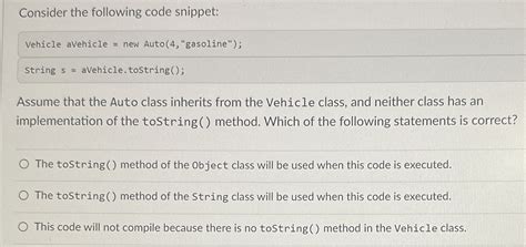 Solved Consider The Following Code Snippet Assume That The Chegg