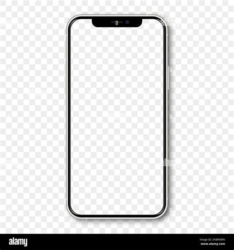 Silver Iphone Mockup With Blank Screen And Shadow Stock Vector Image And Art Alamy