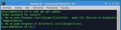 solución al error e no se pudo bloquear el directorio var lib apt
