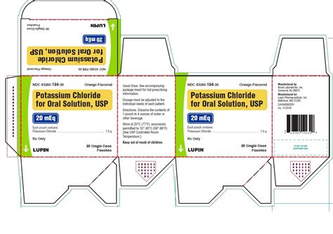 Potassium Chloride Powder For Oral Solution Fda Prescribing