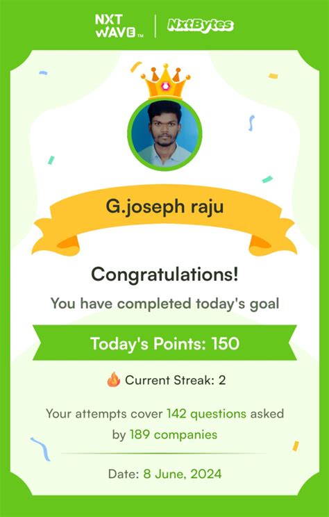 Joseph Raju Gladstone On Linkedin Nxtbytes Quickrevision Nxtwave Ccbp Ccbpian