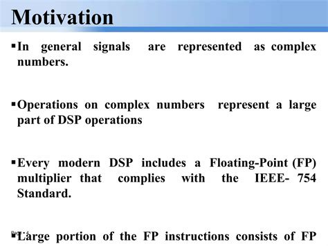 Optimized Floating Point Complex Number Multiplier On Fpga Pptx