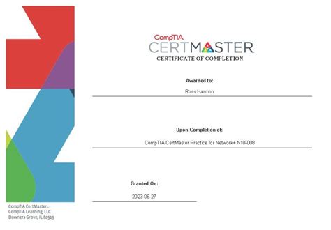 Ross H On Linkedin Completed Comptia Certmaster Labs For My Network