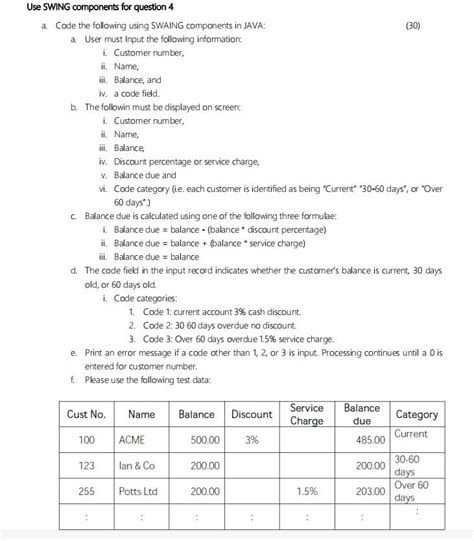 Solved Jse Swing Components For Question 4 A Code The
