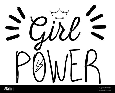 Girl Power Inscription Handwritten With Bright Pink Vivid Font Grl Pwr