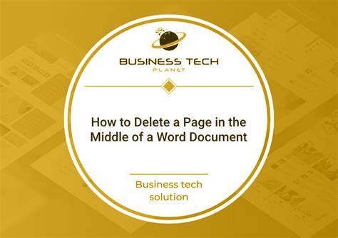 How To Delete A Page In The Middle Of A Word Document Business Tech Planet