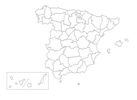 GeografÍa De EspaÑa 20152016 Mapa Político De España Mudo