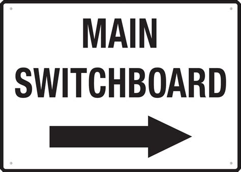 Main Switchboard Right Arrow Warning Tin Sign Home Kitchen Farm Garden