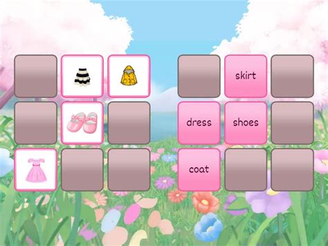 Memory Girls Clothes Matching Pairs