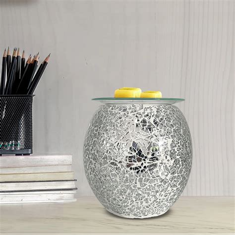 모자이크 유리 왁스 용융 버너 라이트 등나무 공 전기 에센셜 오일 테이블 램프 왁스 녹아 오일 버너incense