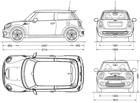 Mini Cooper S Hatchback 2007 Blueprint Download Free Blueprint For 3d