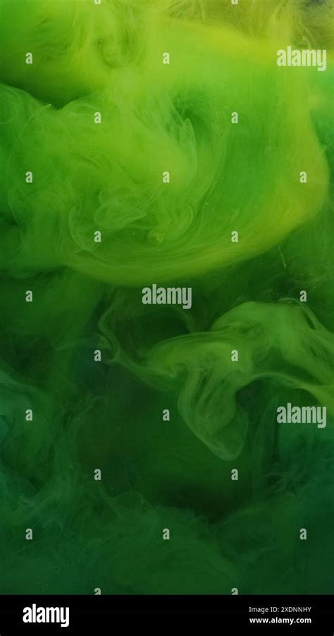 Glitter Vapor Cloud Ink Splash Water Defocused Neon Green Color