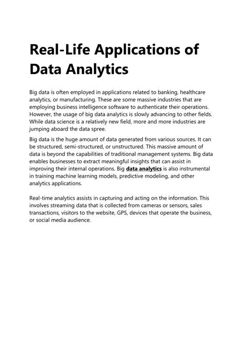 ppt real life applications of data analytics powerpoint presentation