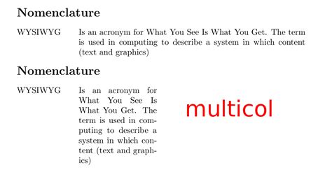 Nomencl How To Remove Indentation In Two Columns Multiline Entries