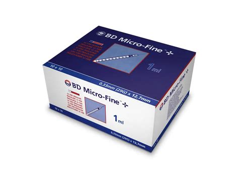 Bd Micro Fine 1ml Insulin Syringe U100 033mm 29g 127mm Box O