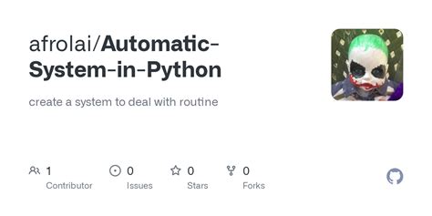 GitHub Afrolai Automatic System In Python Create A System To Deal With Routine