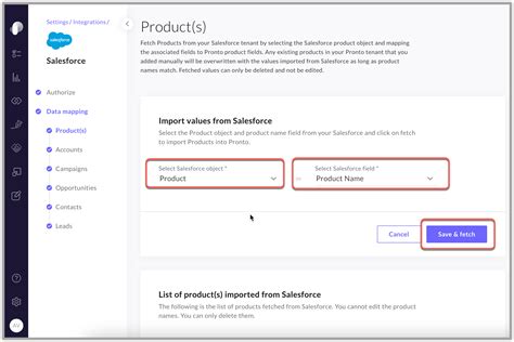 Salesforce Data Mapping Salesforce Objects To Pronto Objects Pronto Support