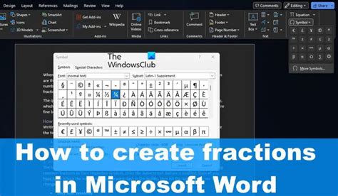 How To Write Fractions In Word