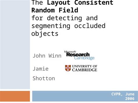 Ppt The Layout Consistent Random Field For Detecting And Segmenting