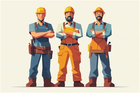 Premium Photo Group Of Construction Workers In Uniforms Symbolizing