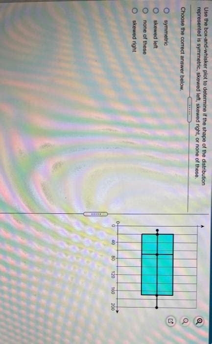 Solved Use The Box And Whisker Plot To Determine If The Chegg Com