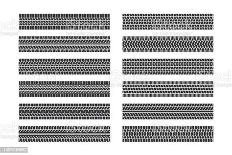 자동 타이어 트레드 원활한 요소 자동차 타이어 패턴 휠 타이어 트레드 트랙 타이어 인쇄 흰색 배경에 격리된 벡터 일러스트 레이 션 세트 개체 그룹에 대한 스톡 벡터 아트 및