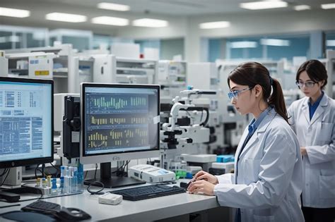 Premium Ai Image Bioinformatics Laboratory Futuristic Science Lab