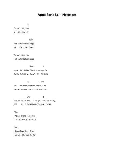 Apna Bana Le Notes Pdf