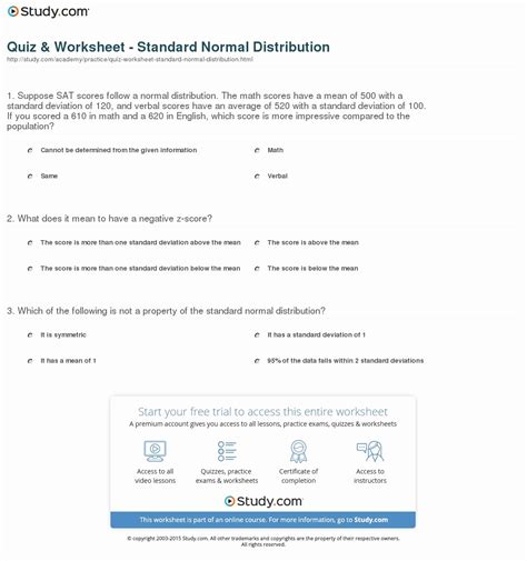 50 Z Score Practice Worksheet Chessmuseum Template Library