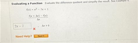 Solved Evaluating A Function Evaluate The Difference