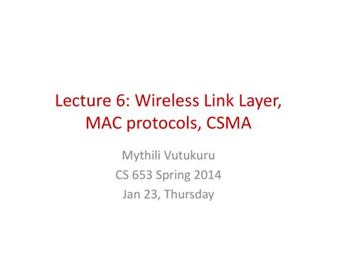 Ppt Lecture 6 Wireless Link Layer Lecture 6 Wireless Link Layer