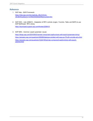 SAP Integration With Excel Basic Guide PDF