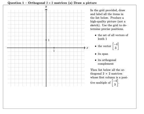 Solved Question 1 ﻿orthogonal 2×2 ﻿matrices A ﻿draw A