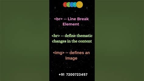 Html Empty Elements Void Elements Html Learnings Coding Technology Webdesign Html5 Css3