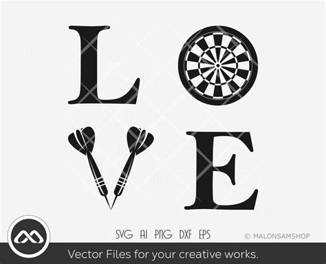 Dart SVG Love Dart Svg Darts Svg Dart Board Svg Dart Clipart Dartboard Svg Dxf Eps Cut