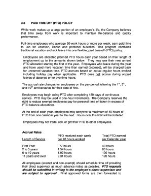 Examples Of PTO Plans