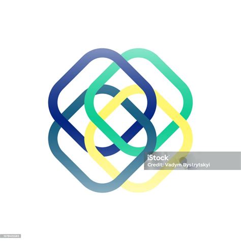 아이콘 그림은 둥근 모서리가 있는 인터레이스 사각형의 간단한 디자인 요소 벡터 로고 템플릿입니다 벡터 그림입니다 벡터 로고 0명에 대한 스톡 벡터 아트 및 기타 이미지