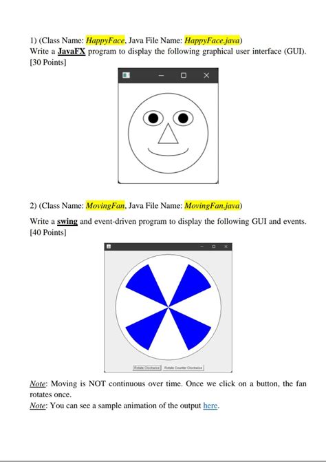 Solved 1 Class Name Happyface Java File Name