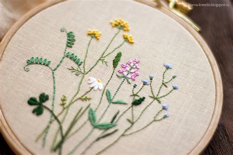 Хомкины крестики Полевые цветы Стежки ручной вышивки Полевые цветы Вышивка цветов