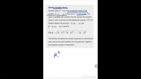 Euclidean Space Highermaths Functionalanalysis Realanalysis Csirnetmaths Metricspace