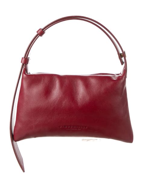 Simon Miller Mini Smooth Leather Puffin Bag Red Handle Bags Handbags