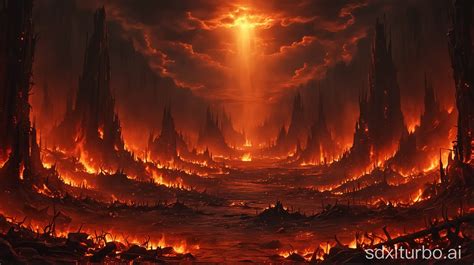 Fiery Hell Background Illustration Sdxl Free Online