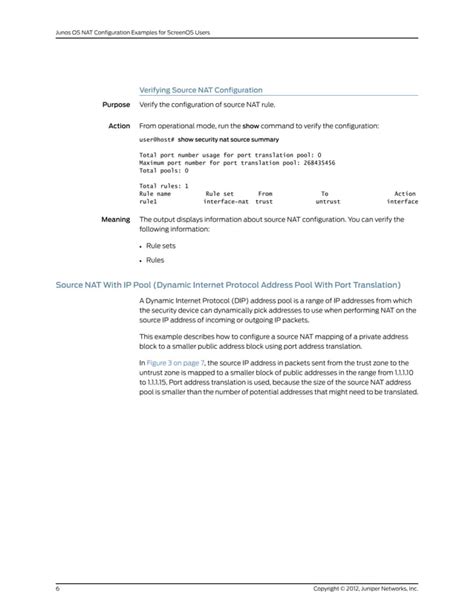 Network Configuration Example Junos Os Nat Configuration Examples For