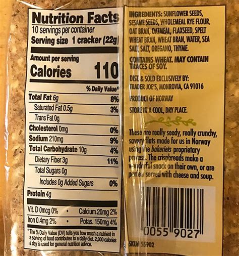 Trader Joes Seeds And Whole Grains Crispbread Norwegian Crackers