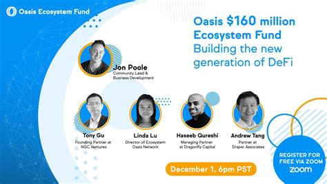 Oasis On Linkedin Youre Invited To Oasis 160m Ecosystem Fund Launch