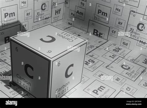 3d background of the elements of the periodic table carbon background