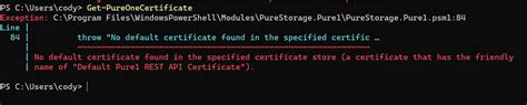 Improved Certificate Management For Pure1 Powershell Module Cody